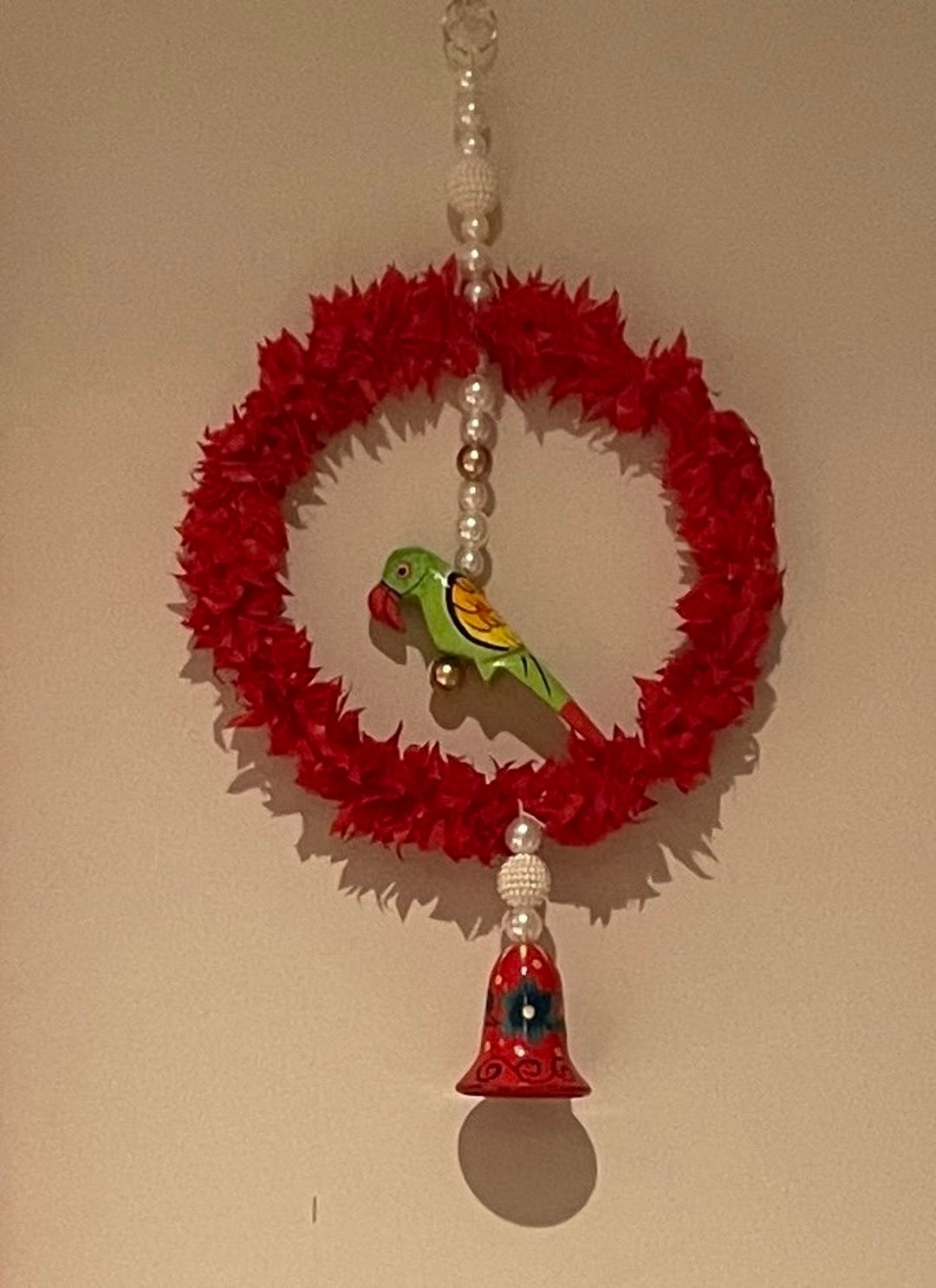 BACK DROP Decor - Artificial Flower Hanging With Hoop/parrot Inside ...