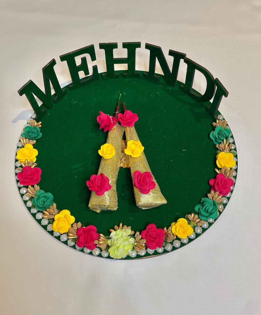 MEHENDI PLATTER, Mehendi Cone, Mehendi Plate, Green Mehendi Cone ...