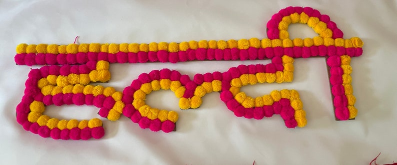 HALDI DECORATION | WEDDING Haldi Party| Pom Pom Hanging| Haldi Word ...