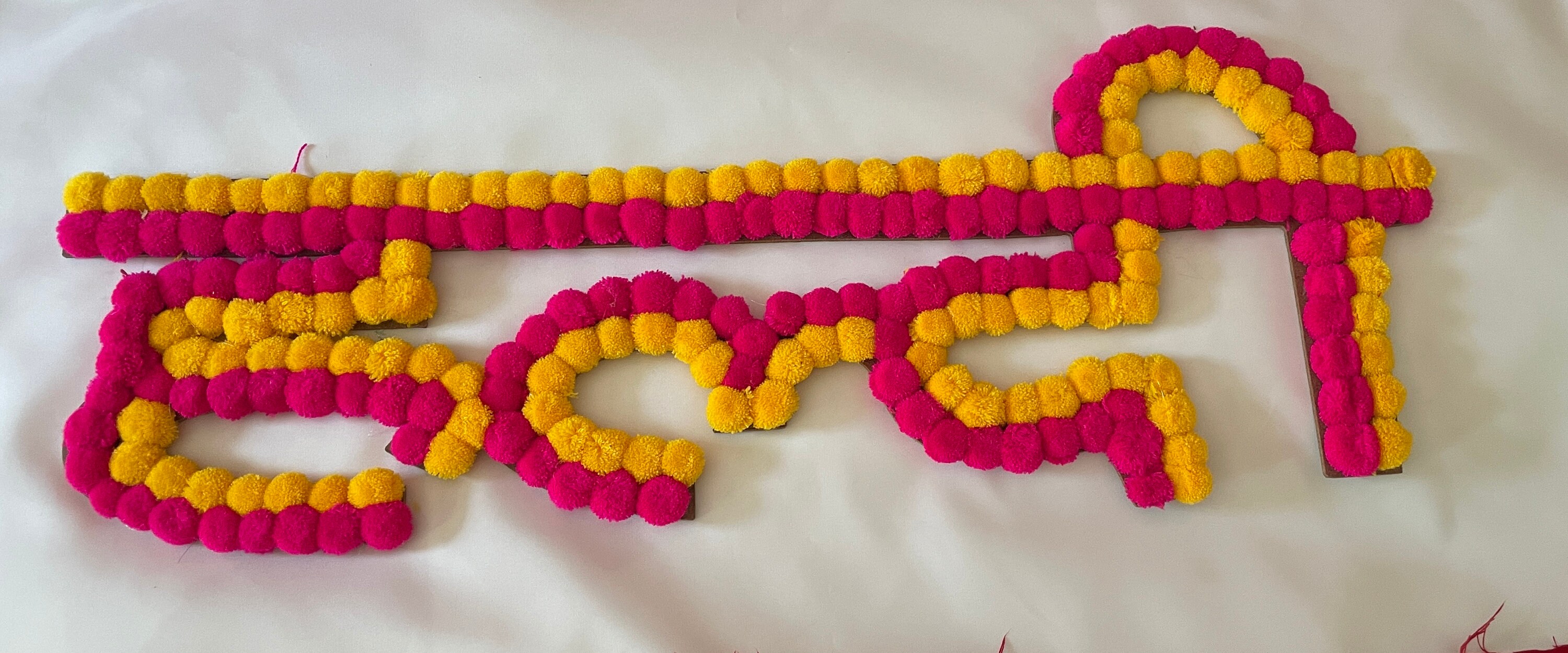HALDI DECORATION | WEDDING Haldi Party| Pom Pom Hanging| Haldi Word ...