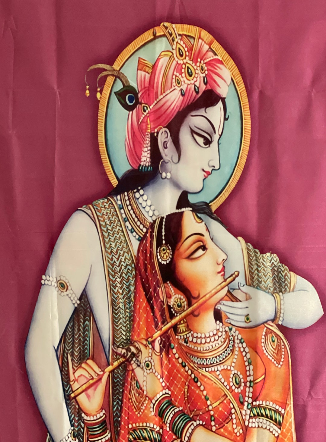 Radhakrishna Backdrop, Krishna Backdrop Cloth, Backdrop Decoration ...