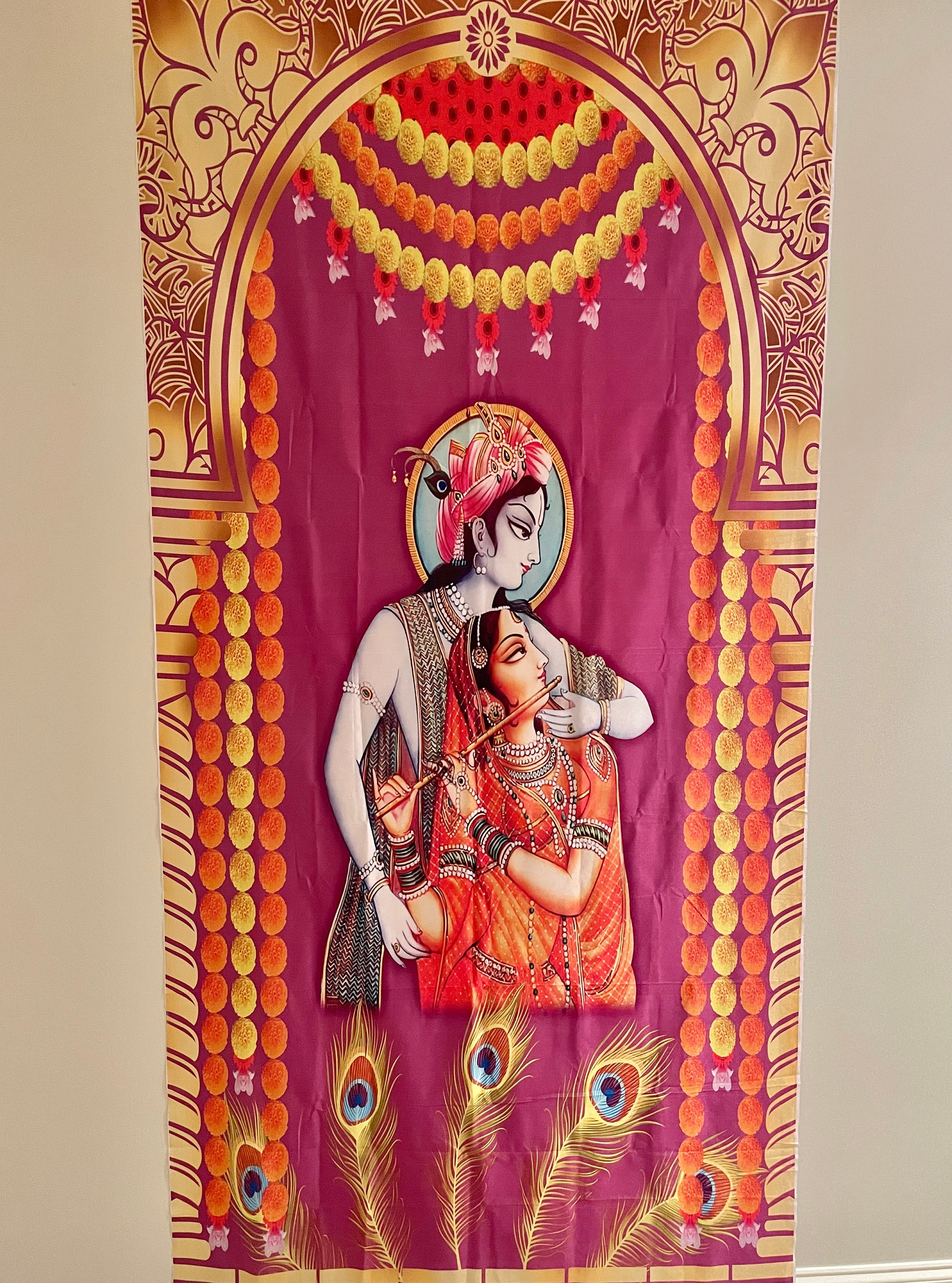 Radhakrishna Backdrop, Krishna Backdrop Cloth, Backdrop Decoration ...