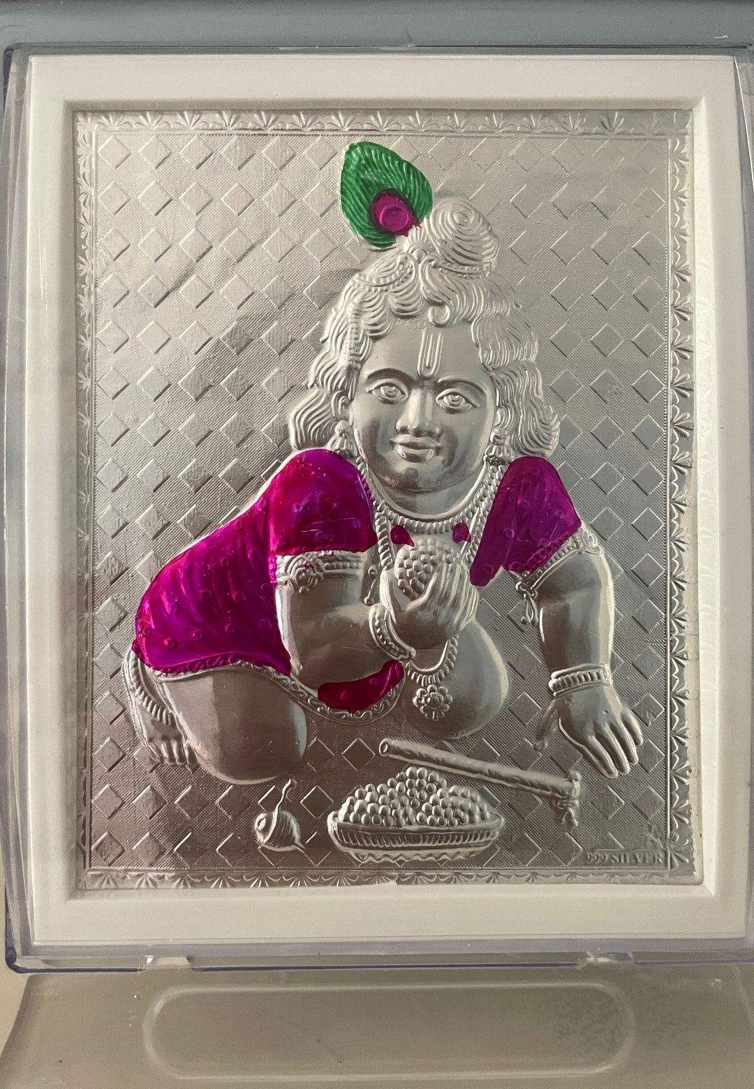 BALA GOPAL, Laddu Gopal PHOTO Frame 999 Silver Medium Size 6.5 Inches ...