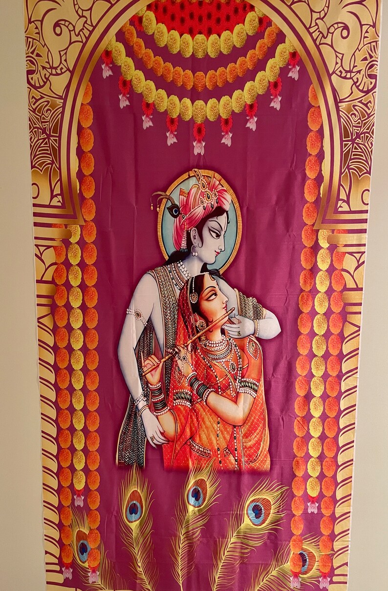 Radhakrishna Backdrop, Krishna Backdrop Cloth, Backdrop Decoration ...