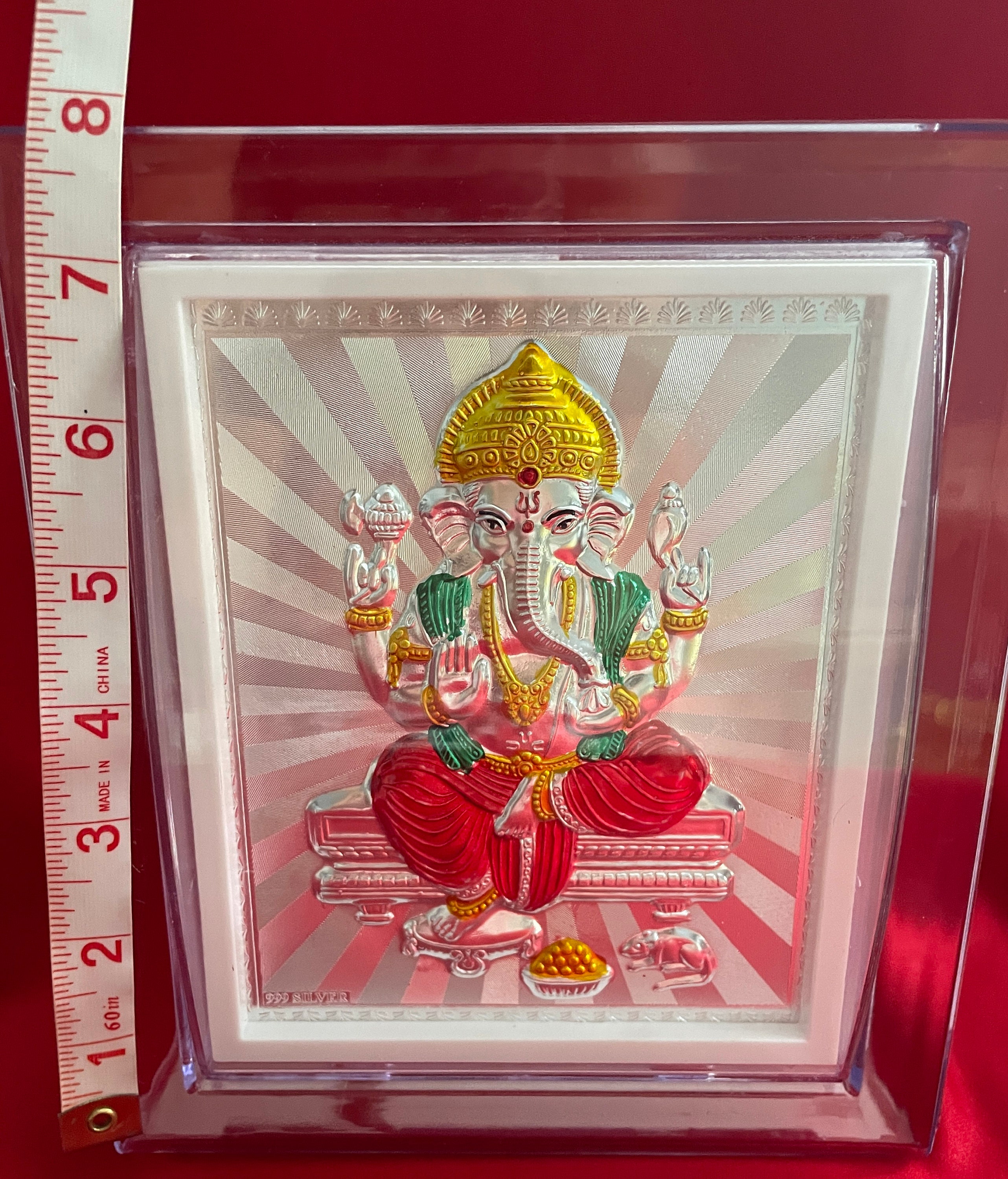 Beautiful Lord Ganesh Frame Silver - Medium/large Size (8 Inches ...