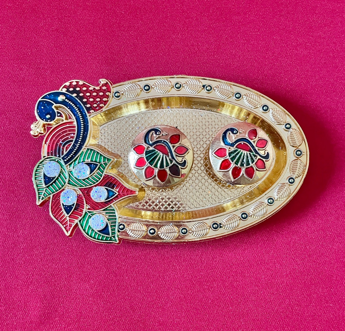 HALDI KUMKUM Holder, Haldi Kumkum Thali Platter, Housewarming Gift ...