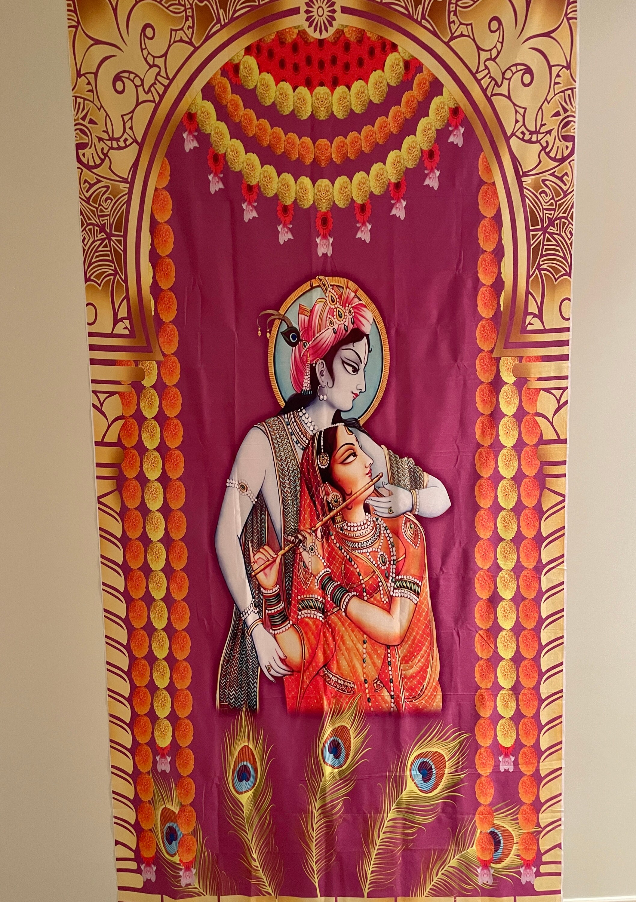 Radhakrishna Backdrop, Krishna Backdrop Cloth, Backdrop Decoration ...