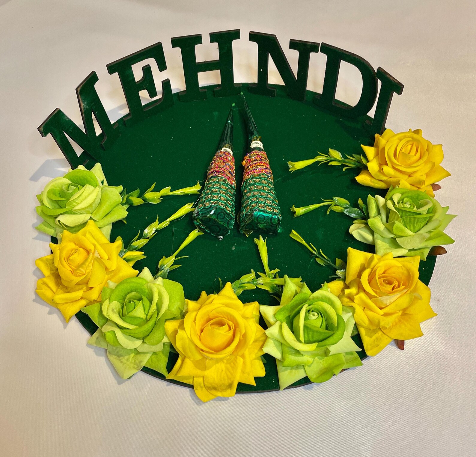 MEHENDI PLATTER, Mehendi Cone, Mehendi Plate, Green Mehendi Cone ...