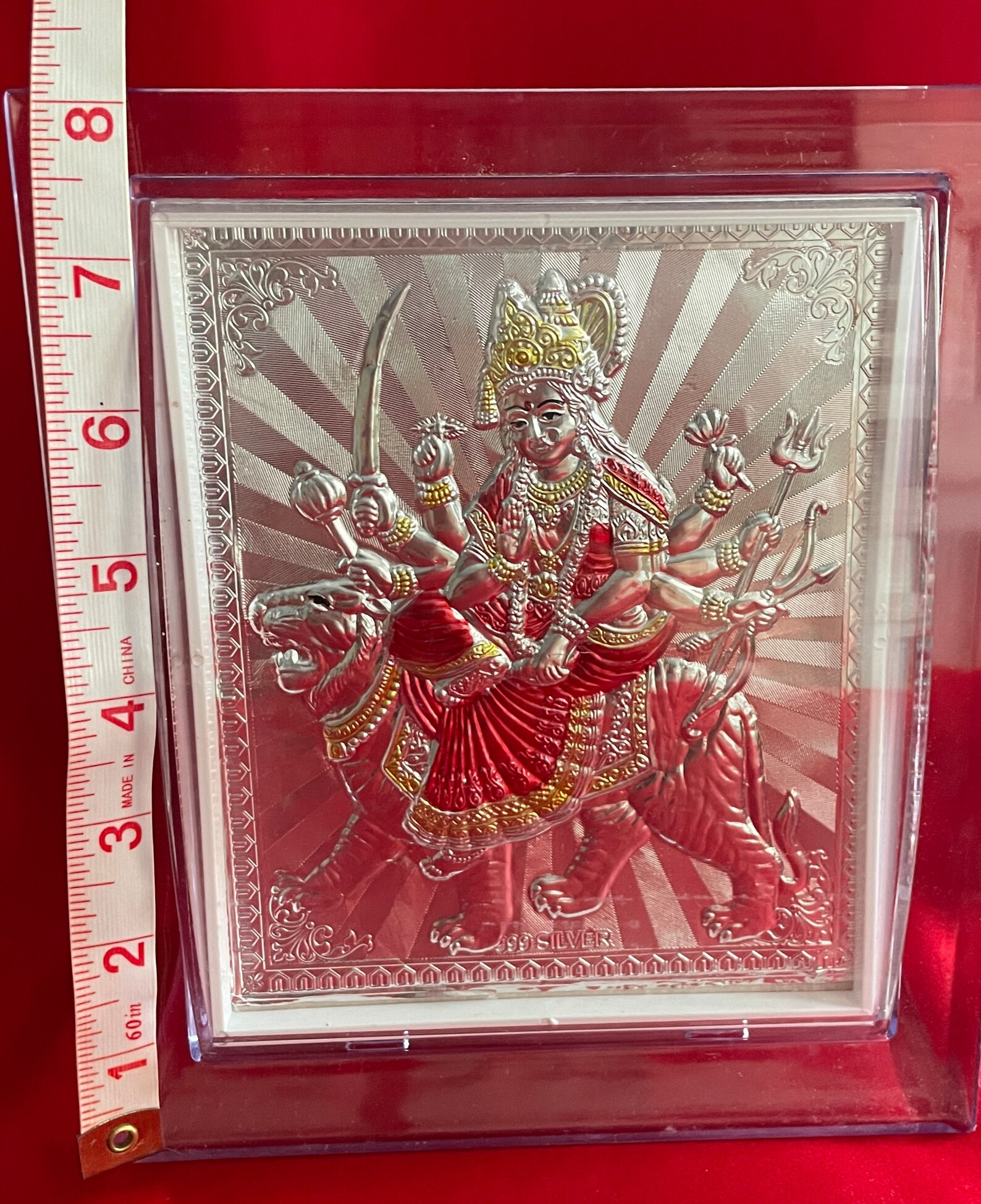 Beautiful GODDESS DURGA PHOTO Frame -999 Silver - Medium/large Size (8 ...