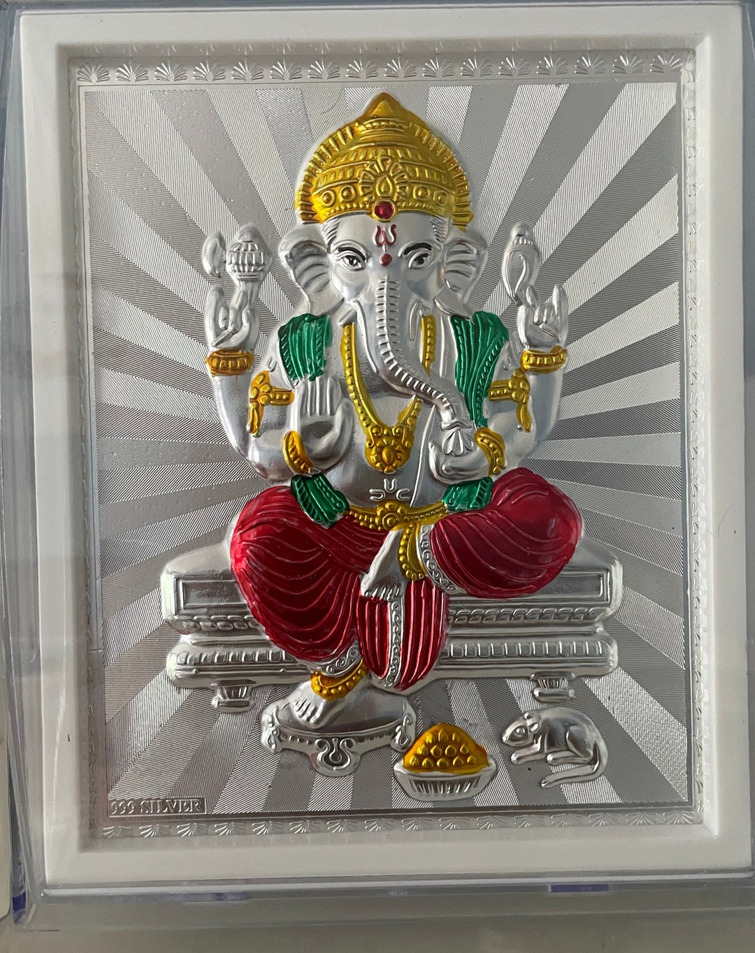 Beautiful Lord Ganesh Frame Silver - Medium/large Size (8 Inches ...
