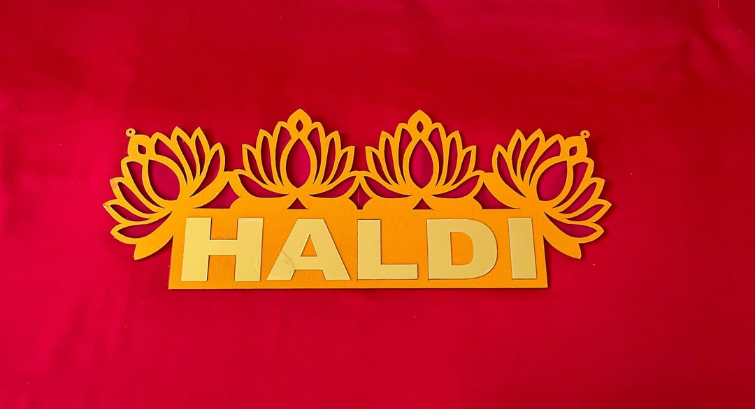 HALDI LOTUS DECORATION | Indian Wedding Decor| Cutout Board Haldi ...