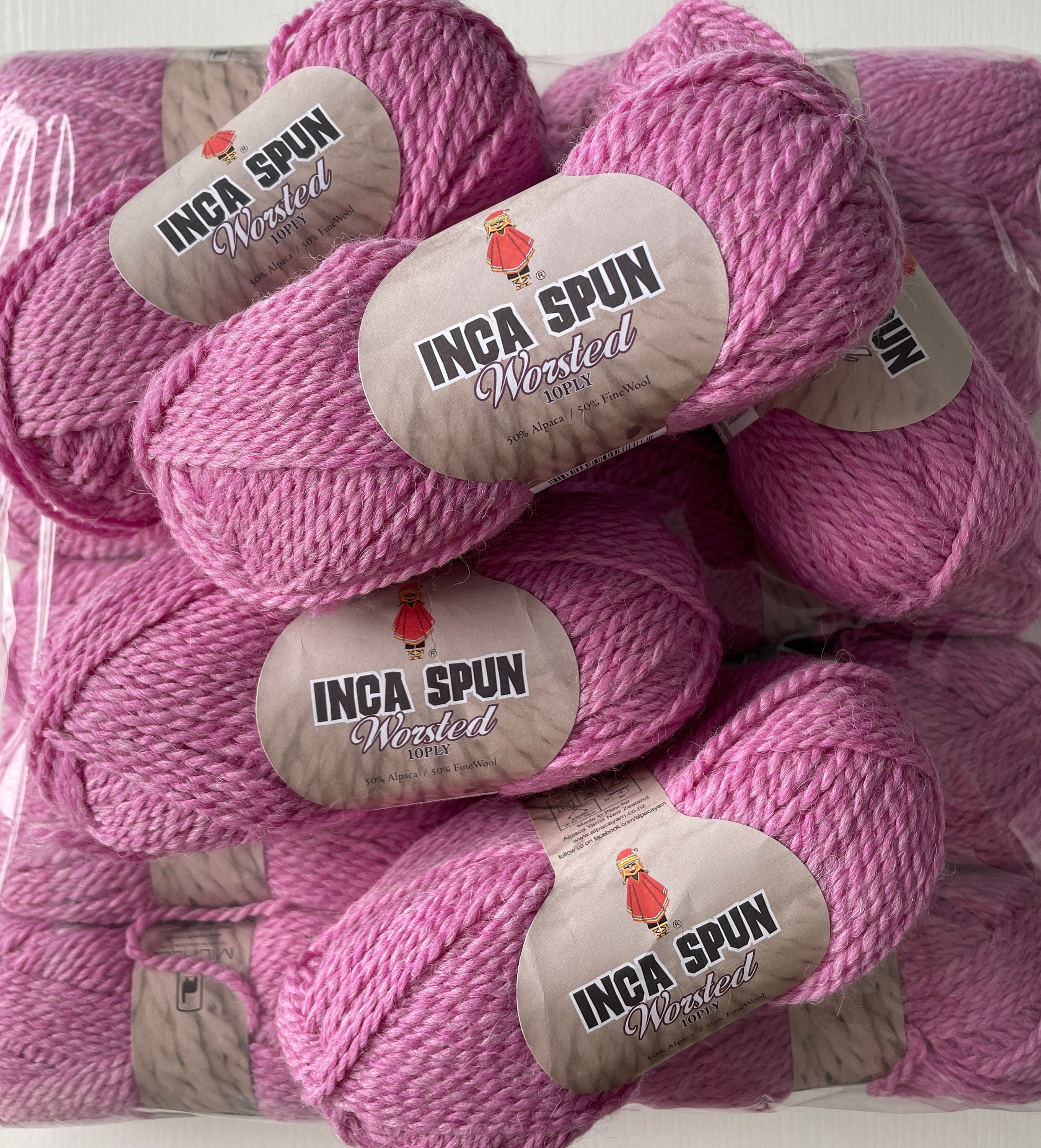 Inca Spun Worsted by Alpaca Yarns. 20 Ball Pack Colour M1788 Pink ...