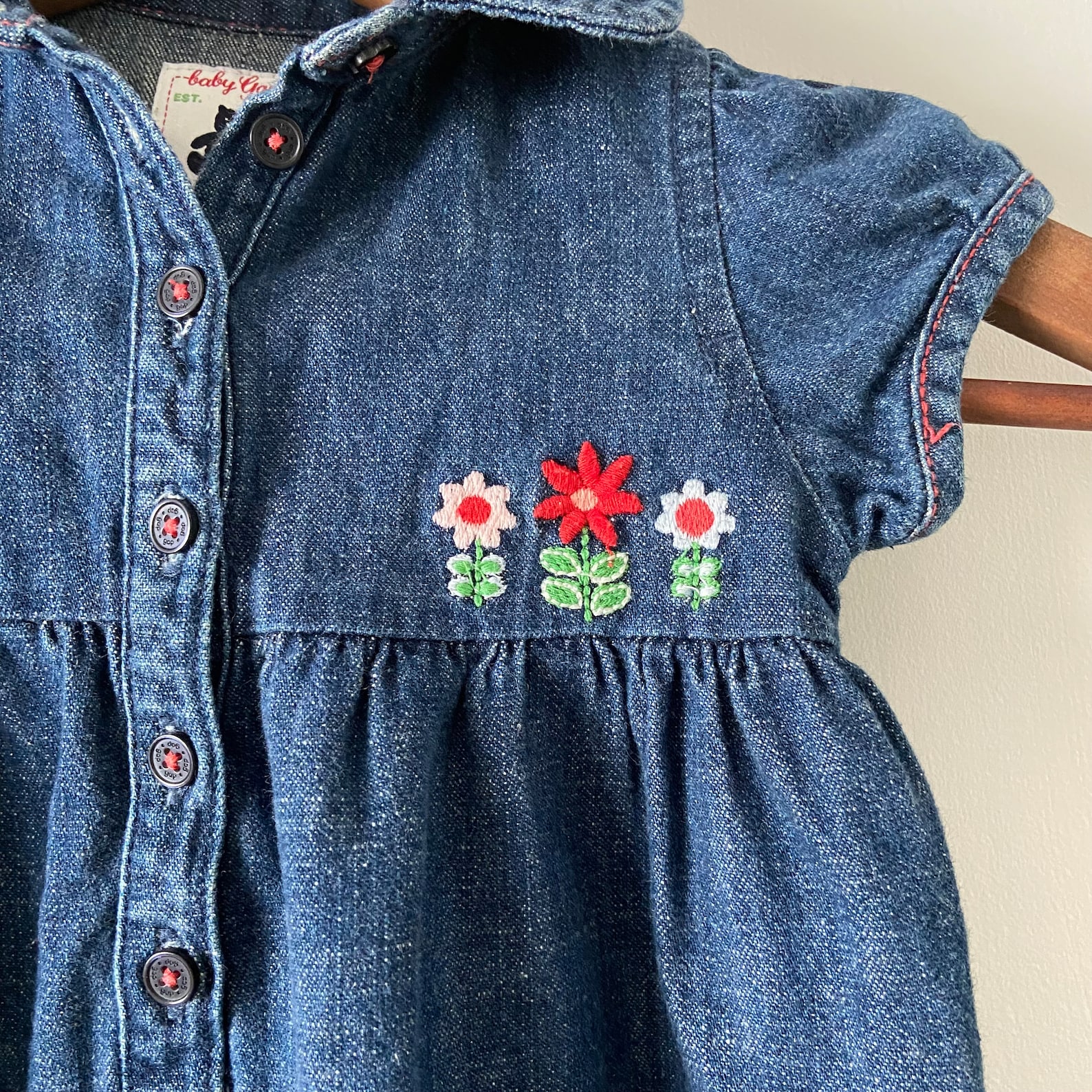 Baby Denim Embroidered Dress Girl Denim Dress Baby Denim Dress Baby ...
