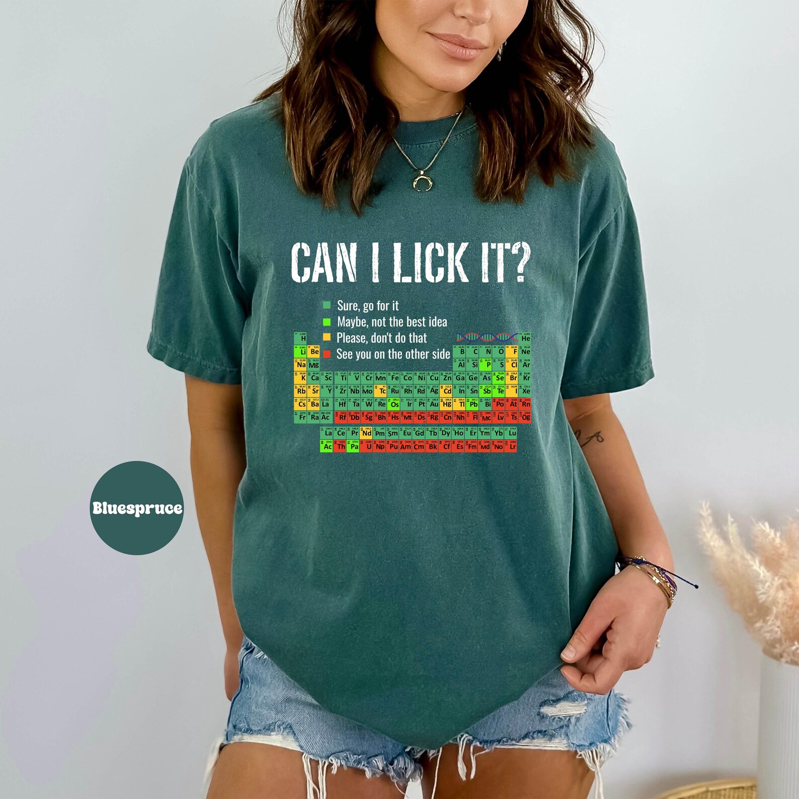 Can I Lick It Periodic Table Comfort Colors Shirt, Funny Chemistry ...