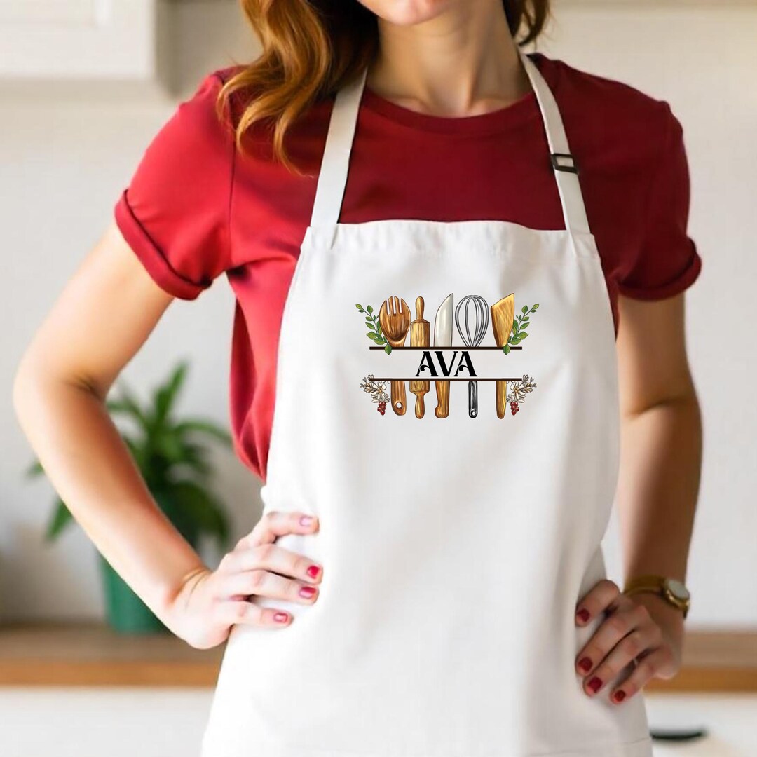 Personalized Kitchen Apron, Custom Name Cooking Apron, Gift for Chef ...