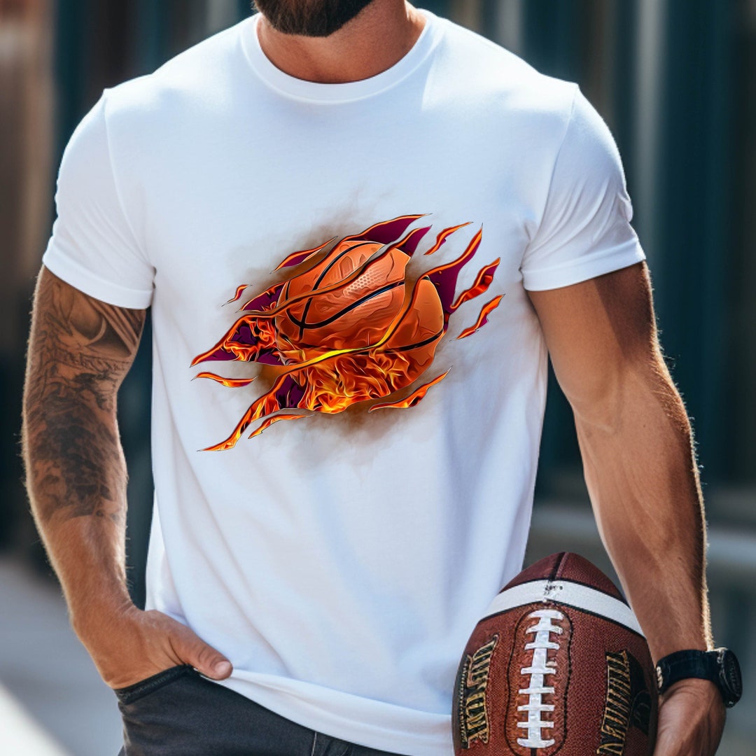 Basketball Fire Shirt Basketball Fire Sweatshirt Basketball Ball in ...
