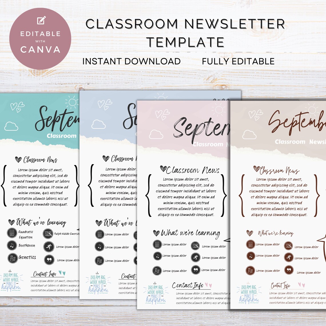 Classroom Newsletter Template Canva Template teacher About Meteacher ...
