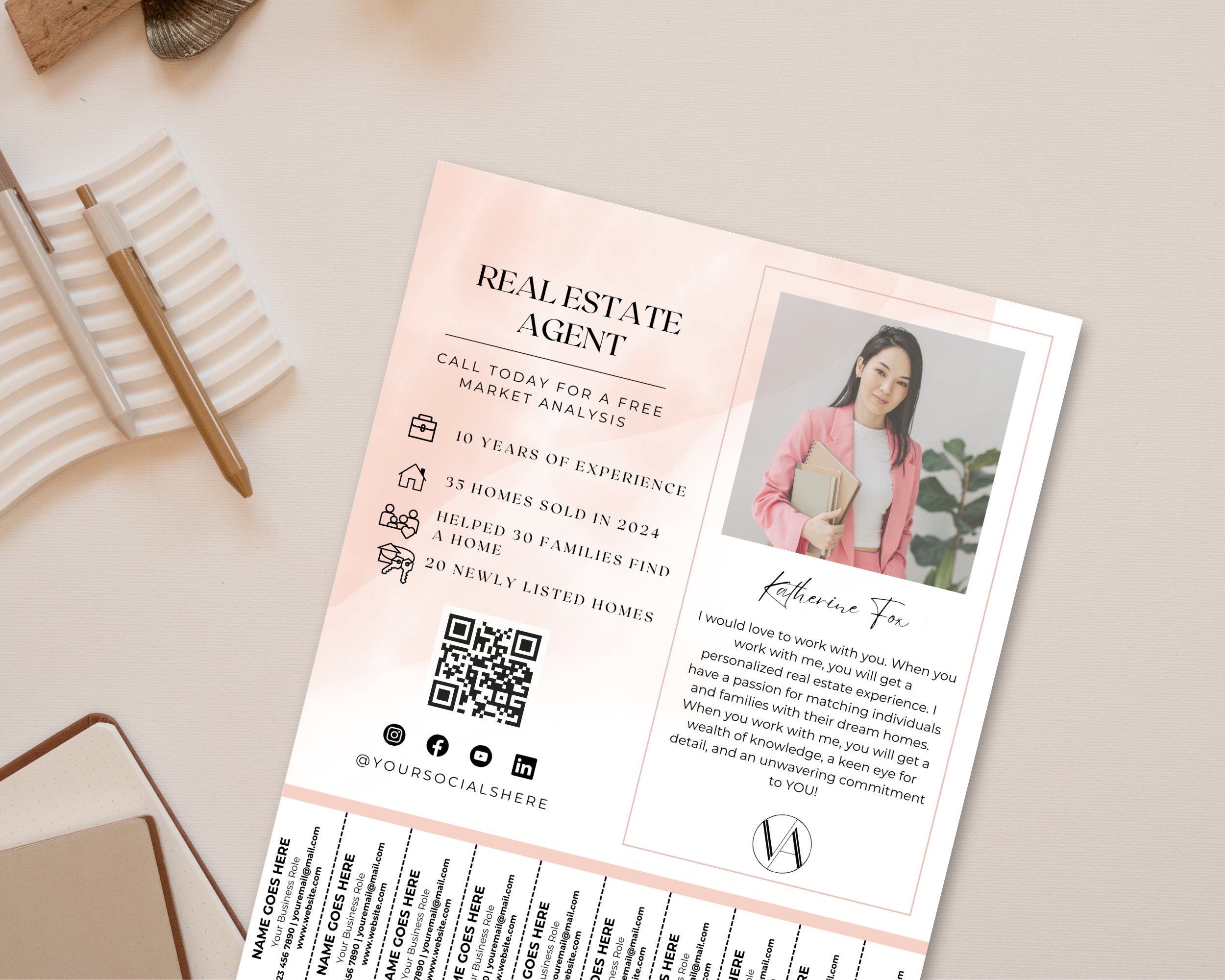 Professional Realtor Marketing Flyer| Real Estate Agent Tear-off Flyer ...