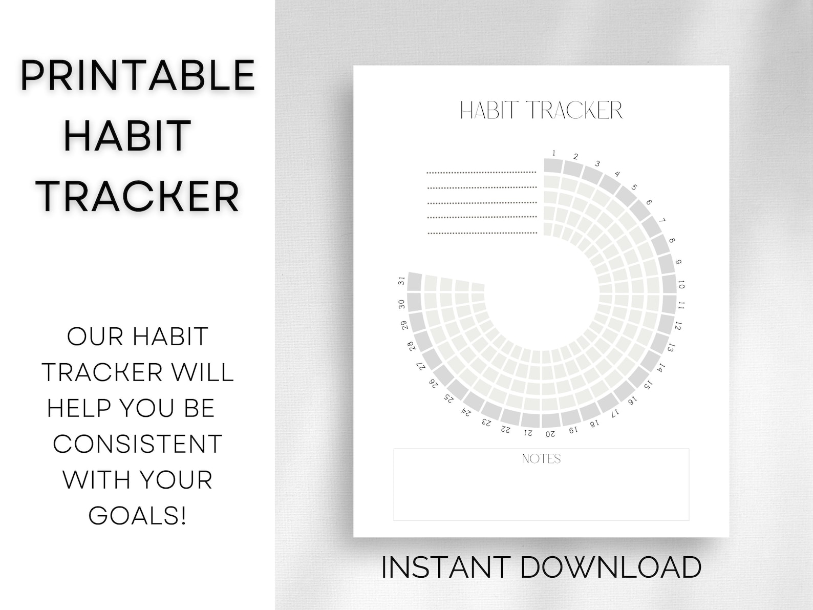 Printable Goal Setting Tracker - Monthly Goal Setting Planner - Habit ...