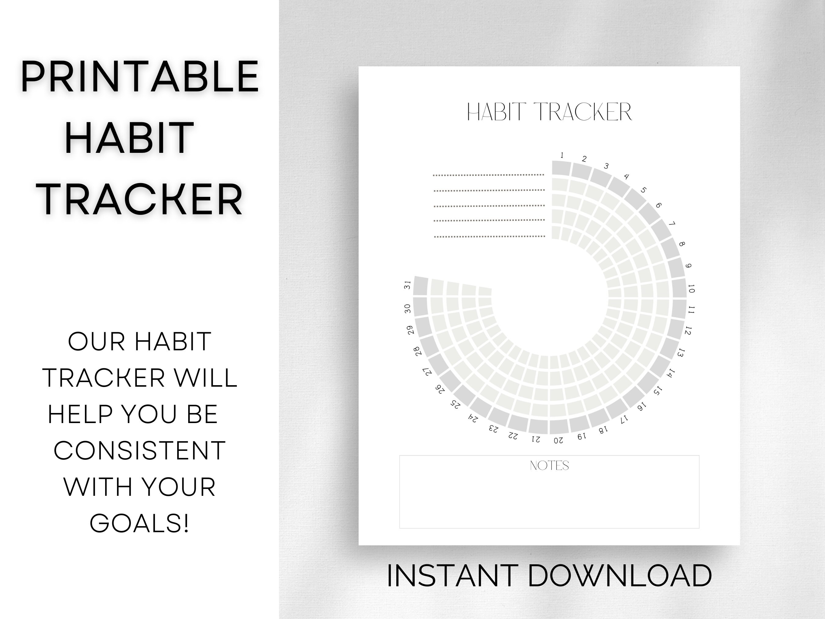 Printable Goal Setting Tracker - Monthly Goal Setting Planner - Habit ...