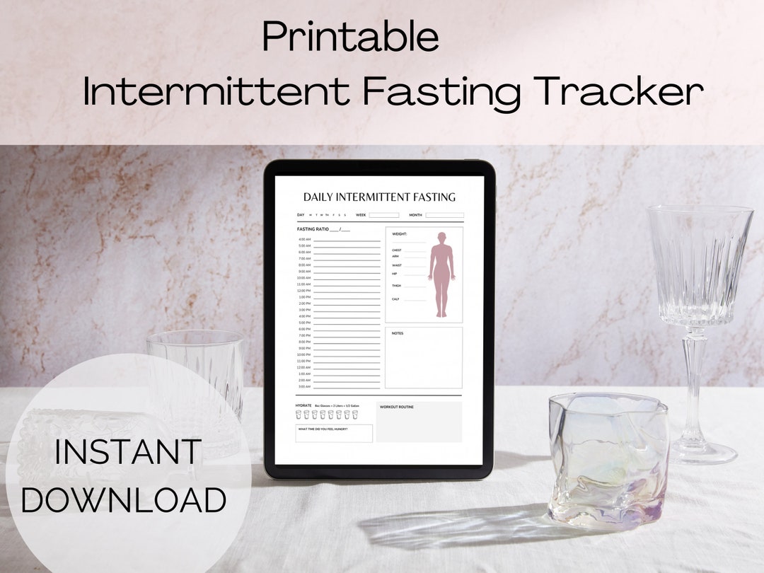 Printable Intermittent Fasting Tracker: Monthly Habit Planner (PDF) - Etsy