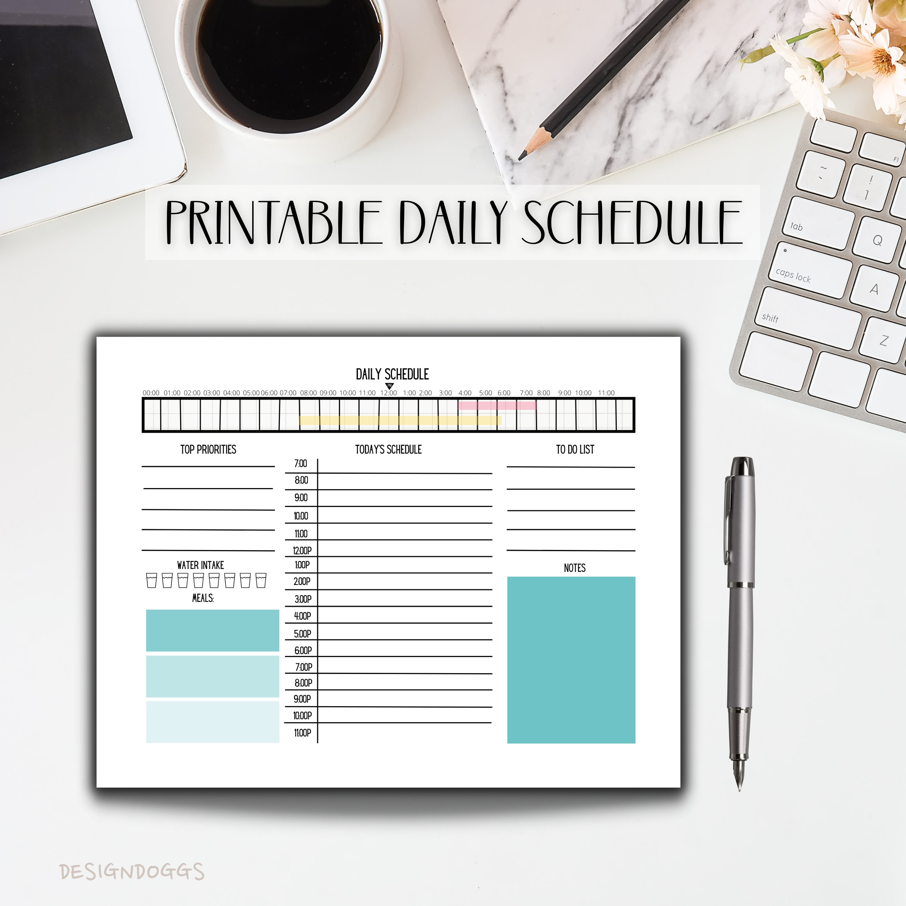 ADHD Friendly-printable Daily Schedule minimalist-one Page-pdf-us ...