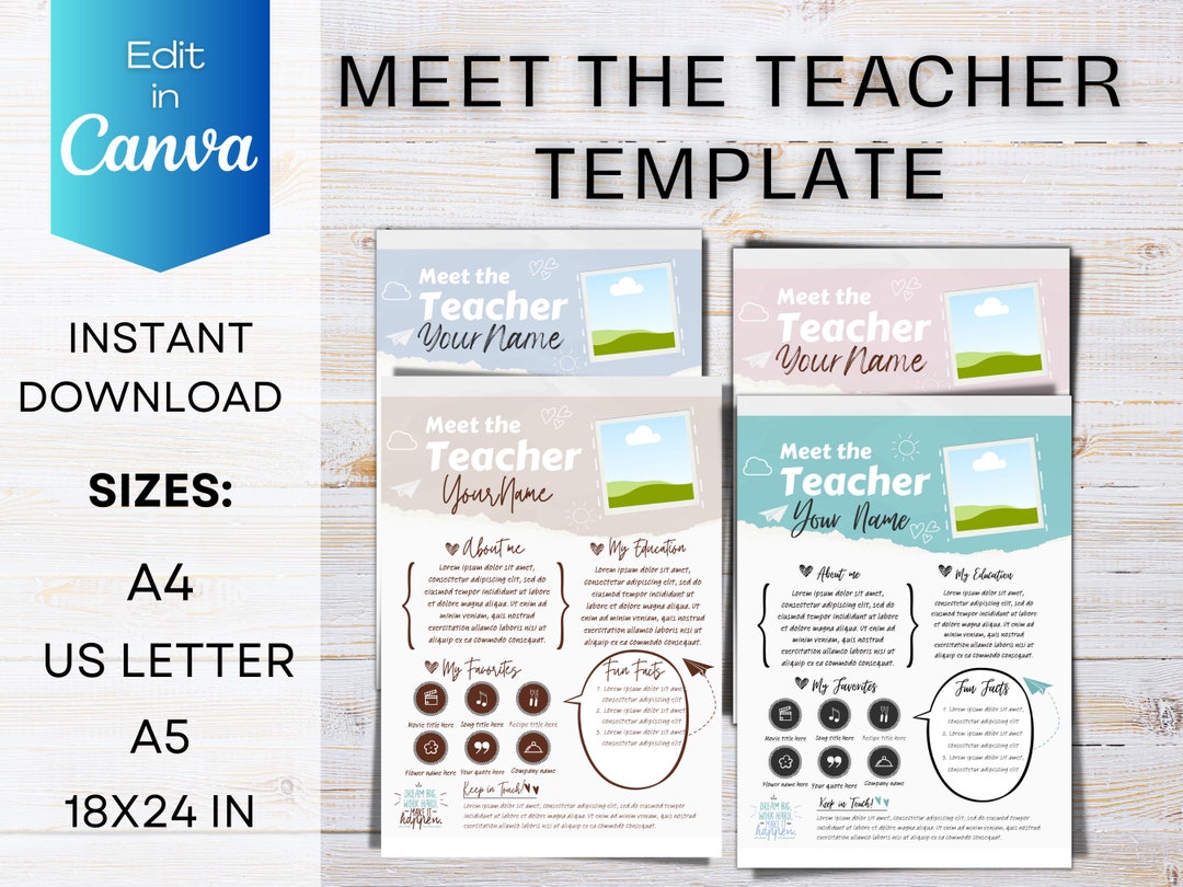Meet the Teacher Template| Canva Template |teacher About Me|teacher ...
