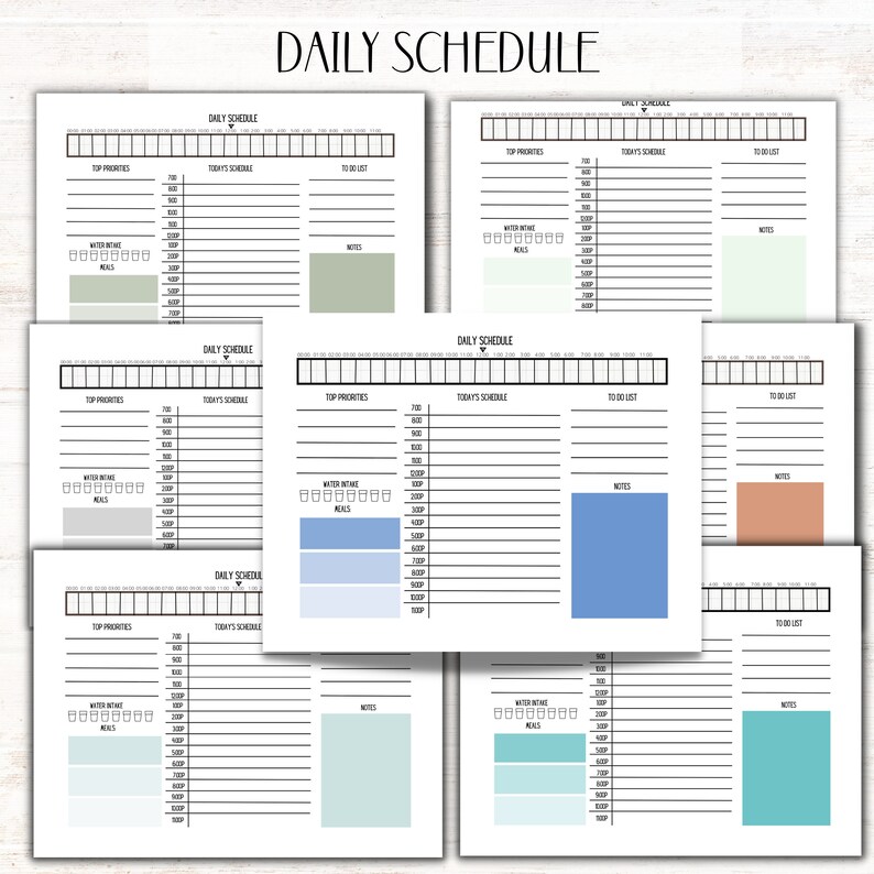 Simple Printable Daily Schedule -minimalist-one Page-pdf-us Letter - Etsy