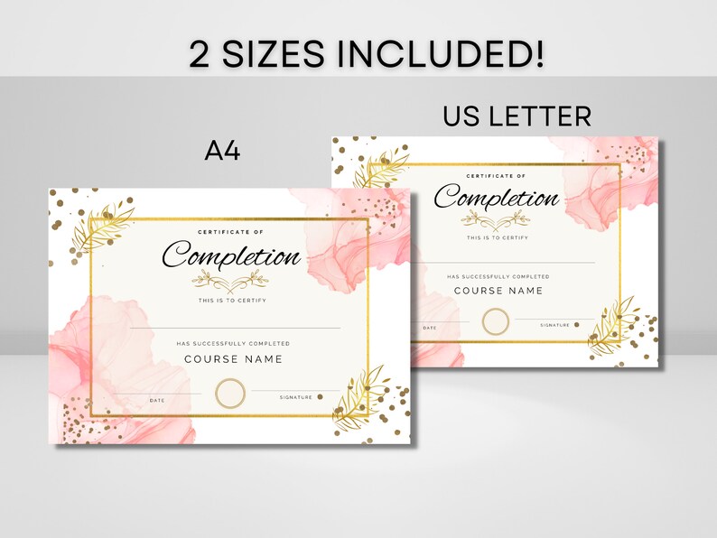 Editable Certificate of Completion canva Template Certificate of ...