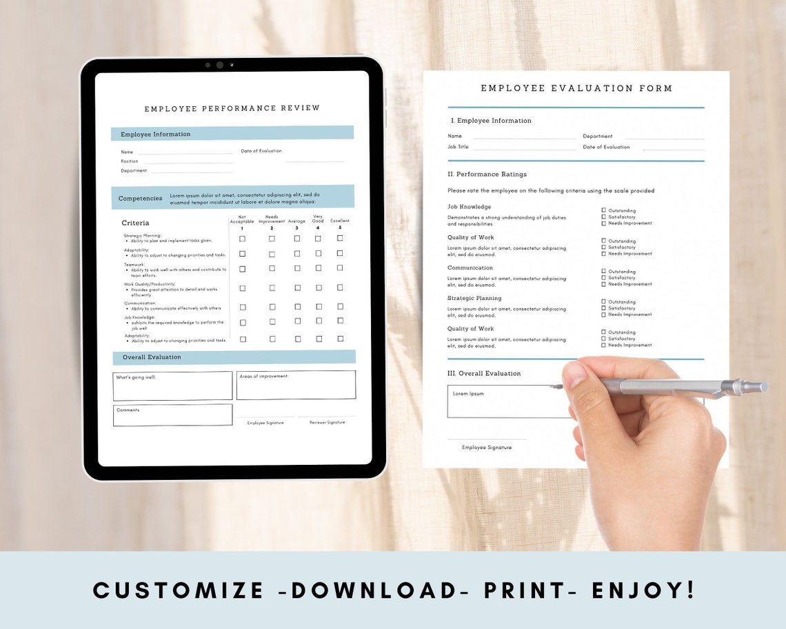 Employee Performance Evaluation Forms Canva Template Editable Canva ...