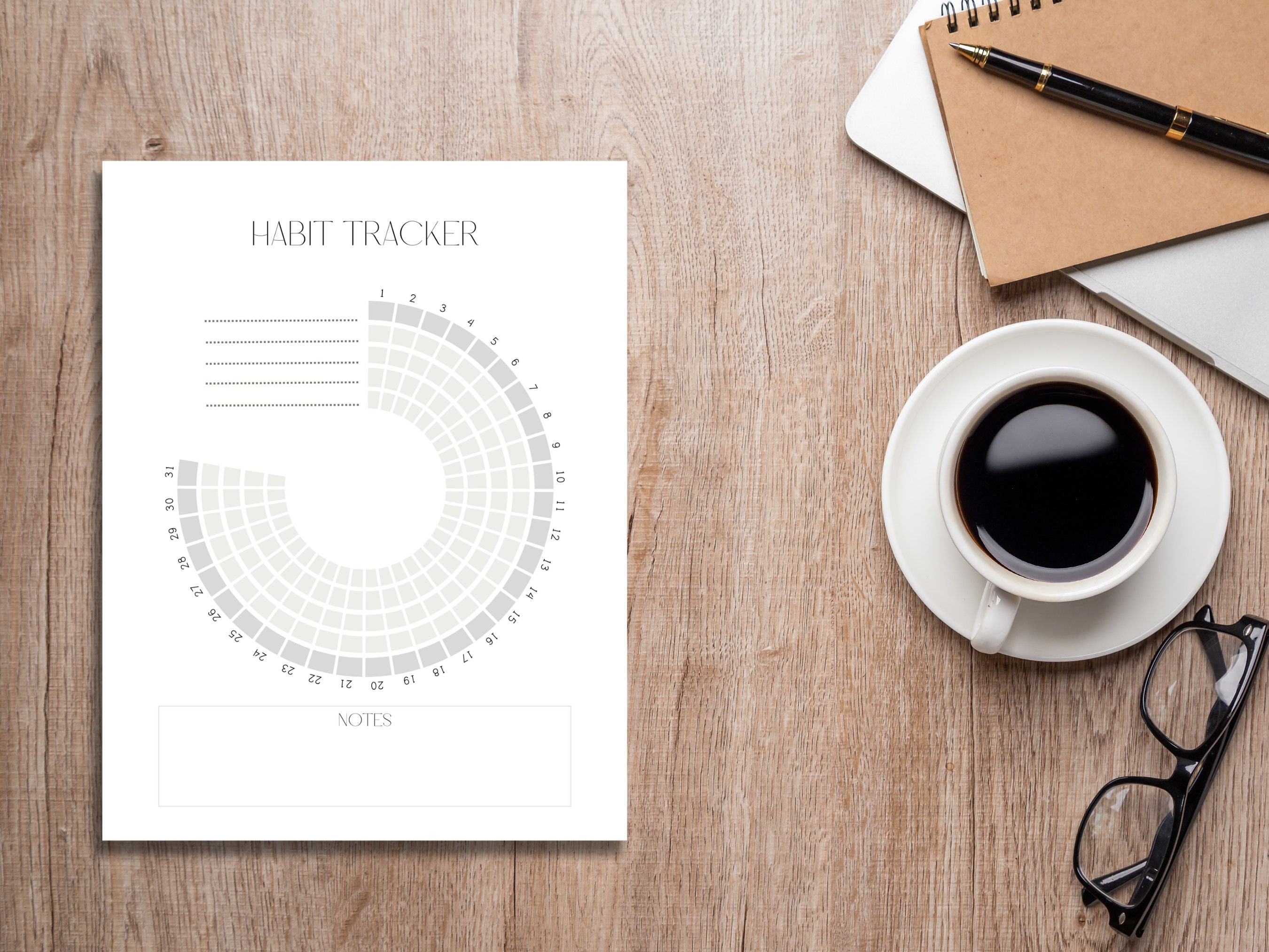 Printable Goal Setting Tracker Monthly Goal Setting Planner Habit ...