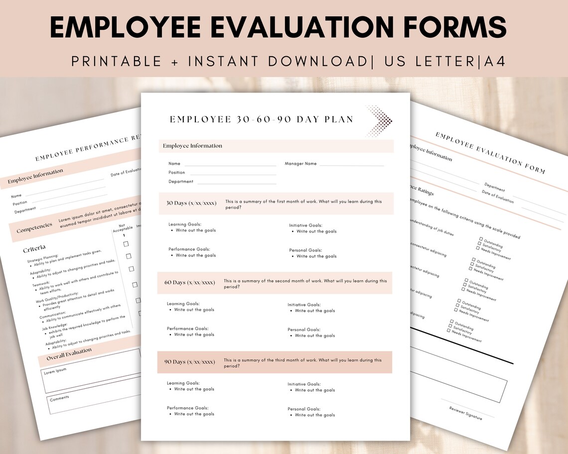 Employee Performance Evaluation Forms | Canva Template (digital ...