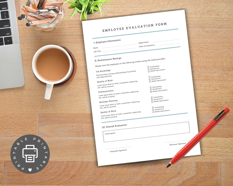 Employee Evaluation Forms | Editable Canva Template (digital Download ...