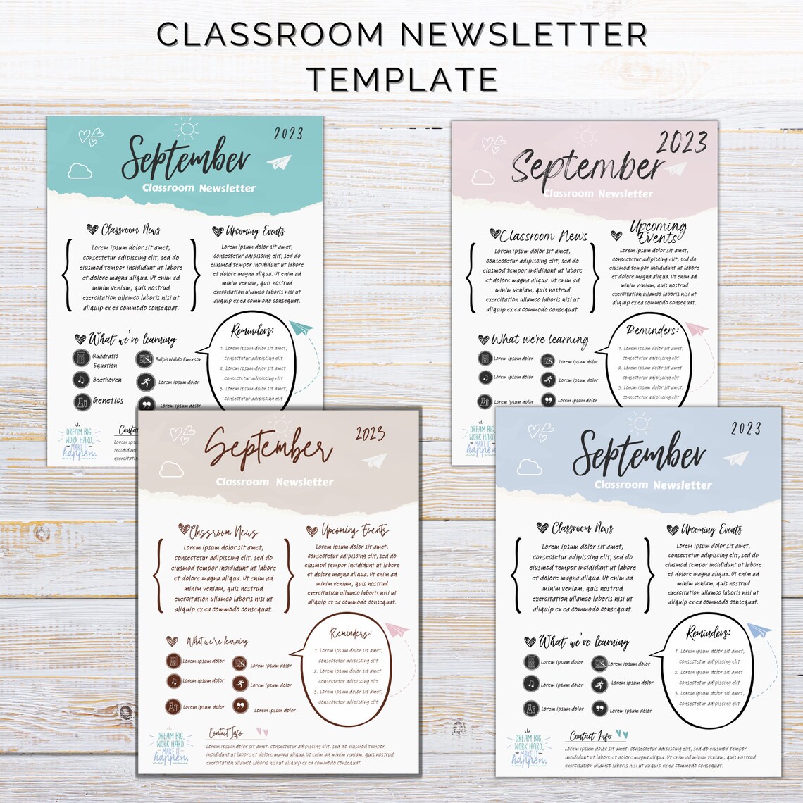 Classroom Newsletter Template Canva Template teacher About Meteacher ...