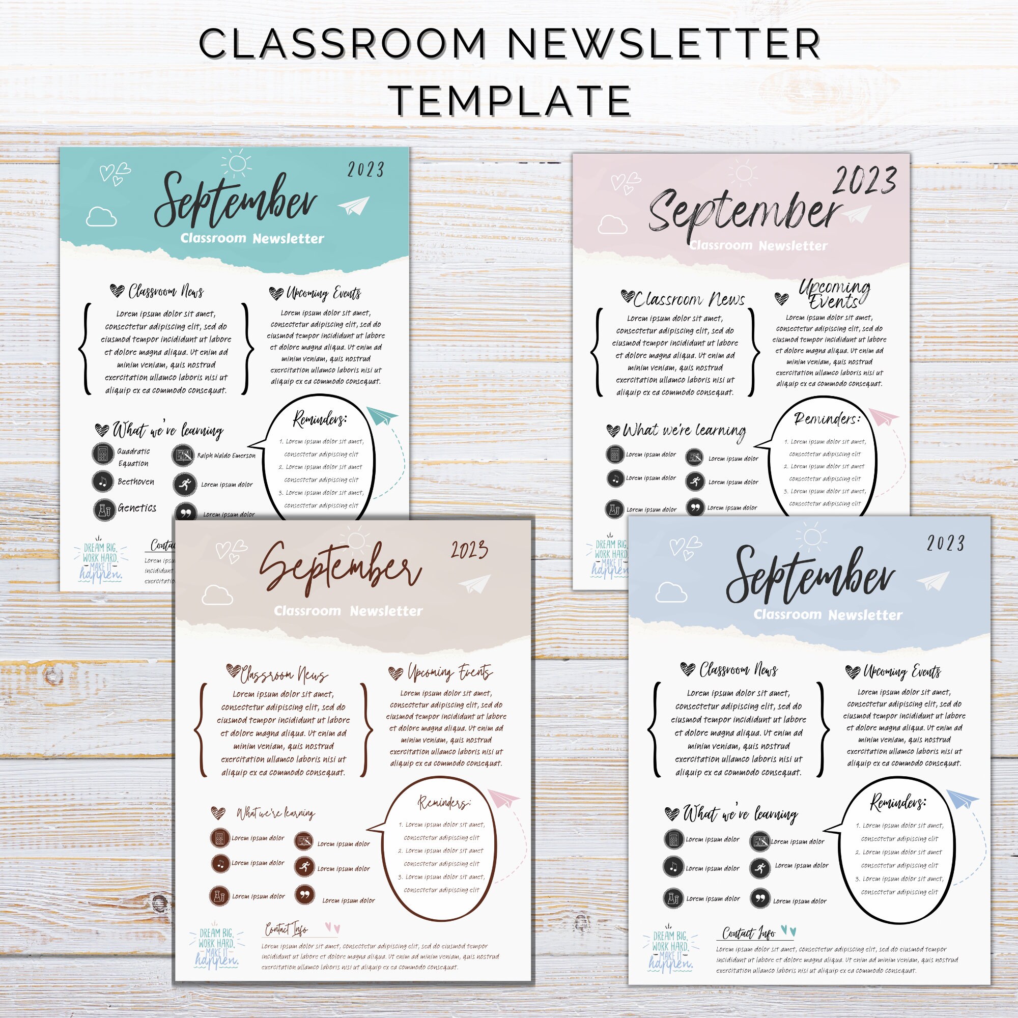 Classroom Newsletter Template| Canva Template |teacher About Me|teacher ...