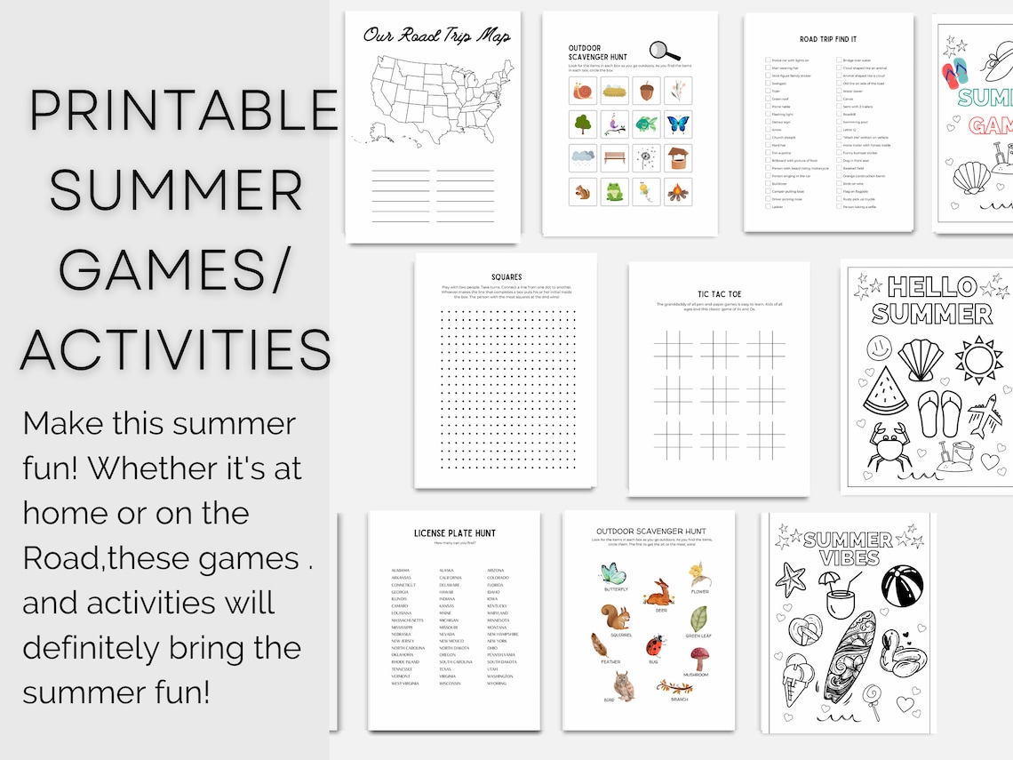 Printable Road Trip Games Printable - Summer Coloring Pages Kids Road ...