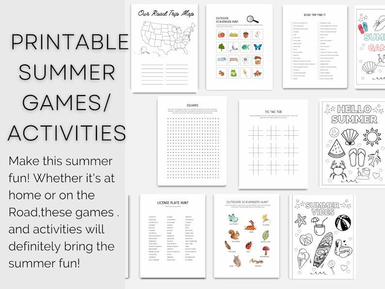 Printable Road Trip Games Printable - Summer Coloring Pages Kids Road ...