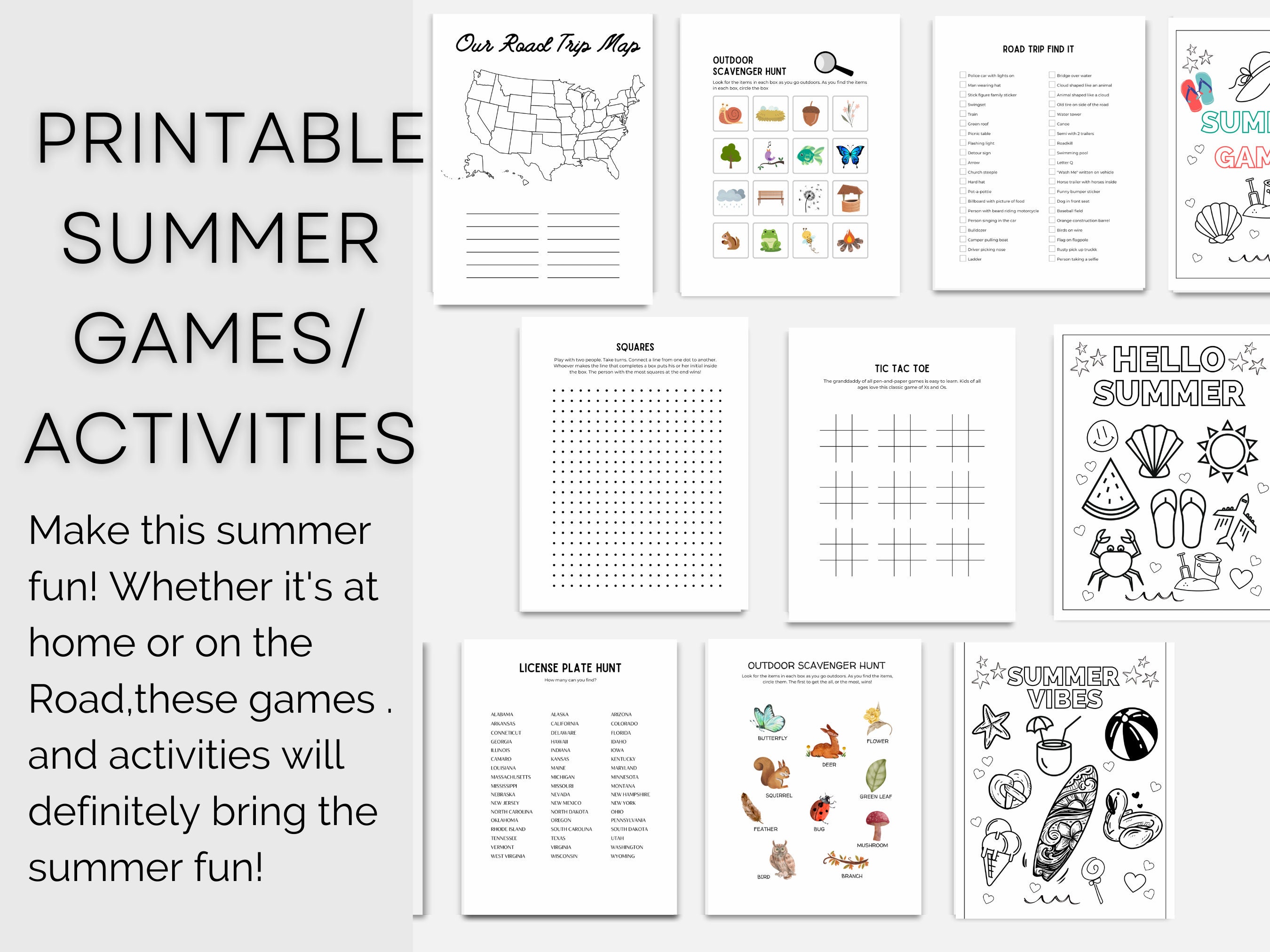 Printable Road Trip Games Printable - Summer Coloring Pages Kids Road ...