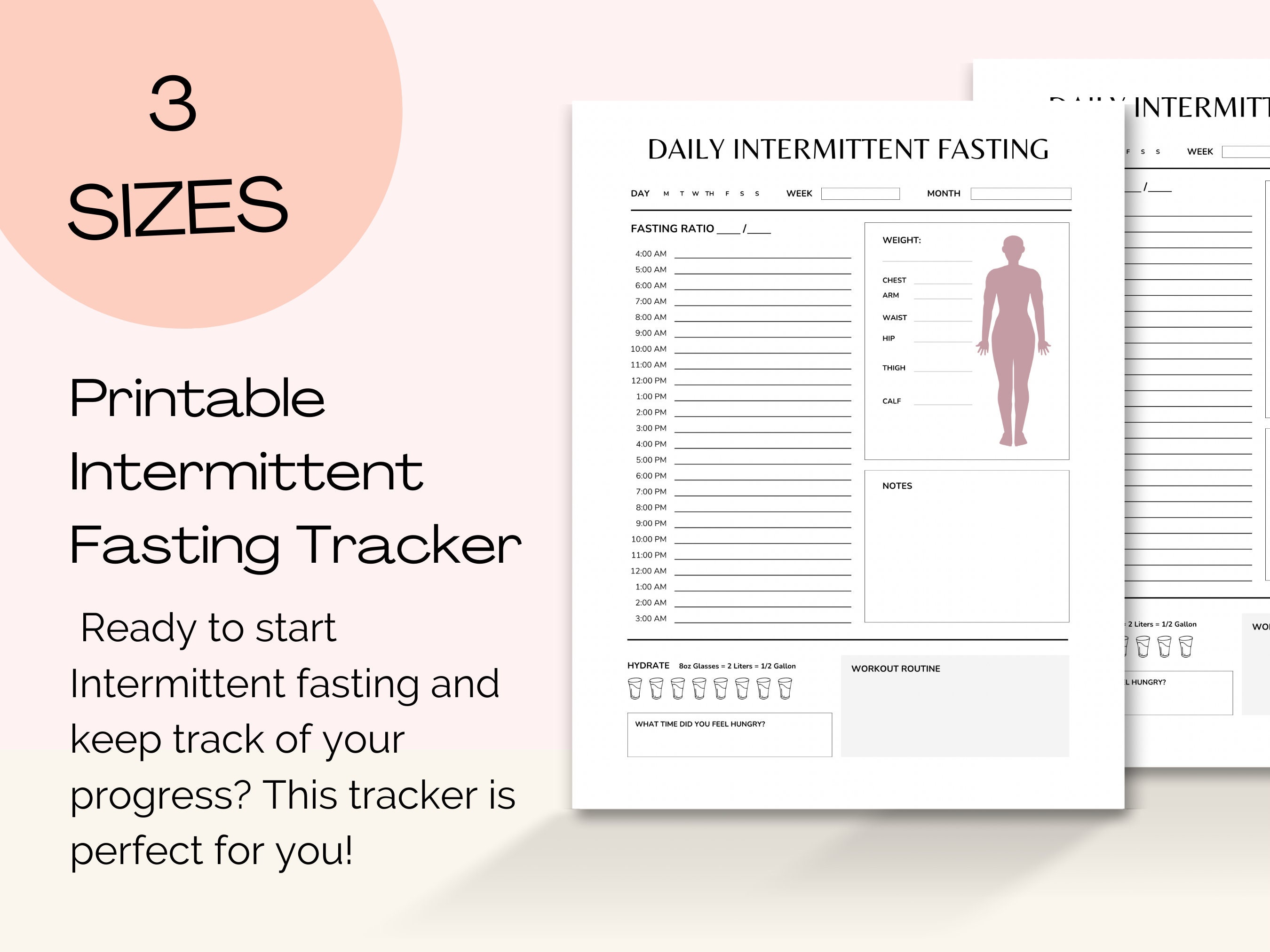 Printable Intermittent Fasting Tracker: Monthly Habit Planner (PDF) - Etsy