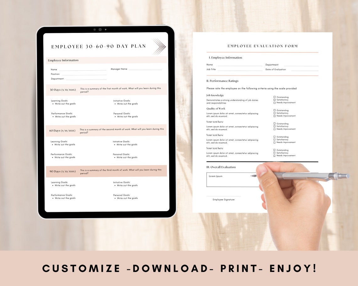 Employee Performance Evaluation Forms Canva Template Editable Canva ...