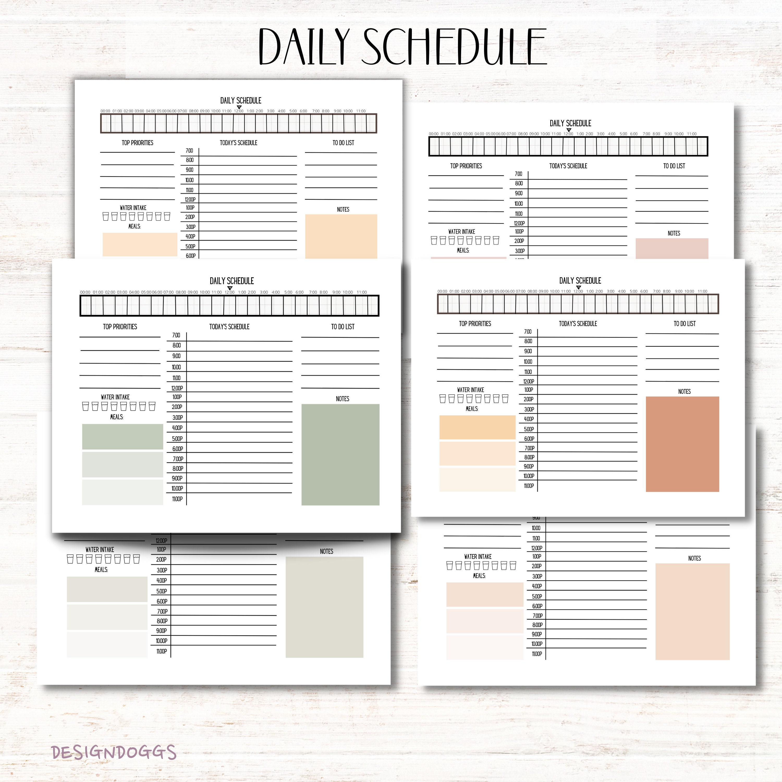 ADHD Friendly-printable Daily Schedule minimalist-one Page-pdf-us ...