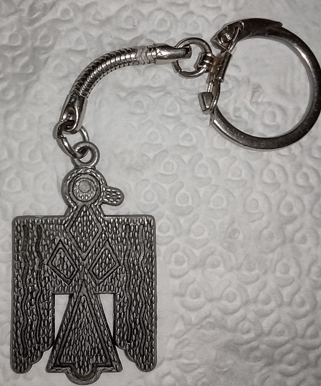 Thunderbird Antique 1960's Pewter Keychain. Graphics on Both Sides ...