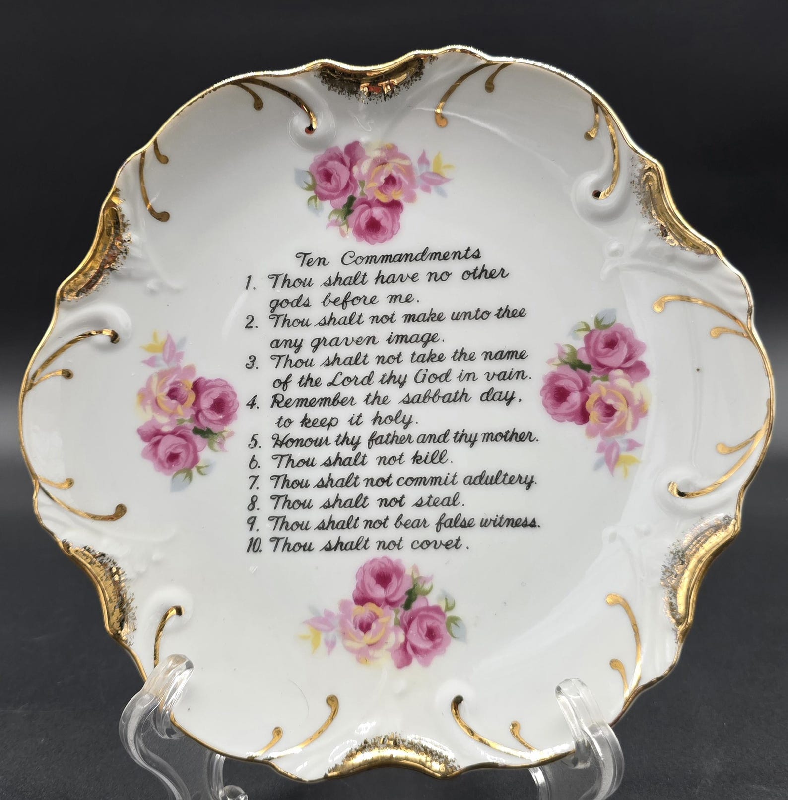 The Ten Commandments Collector Plate, Trimmed in 18 K Gold, Made in ...