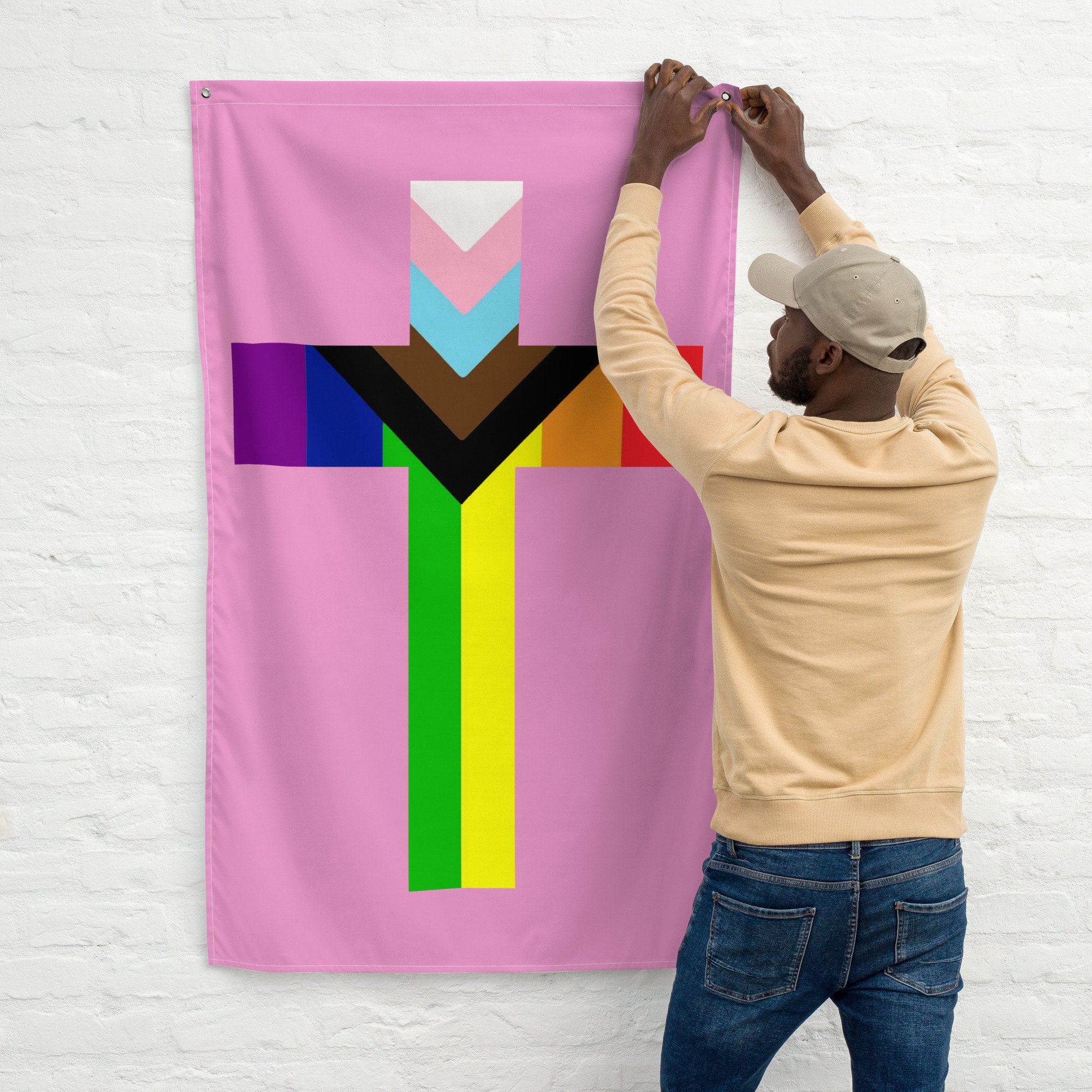 Christian LGBTQ+ Pride Flag Vertical | Progressive Modern Cross ...