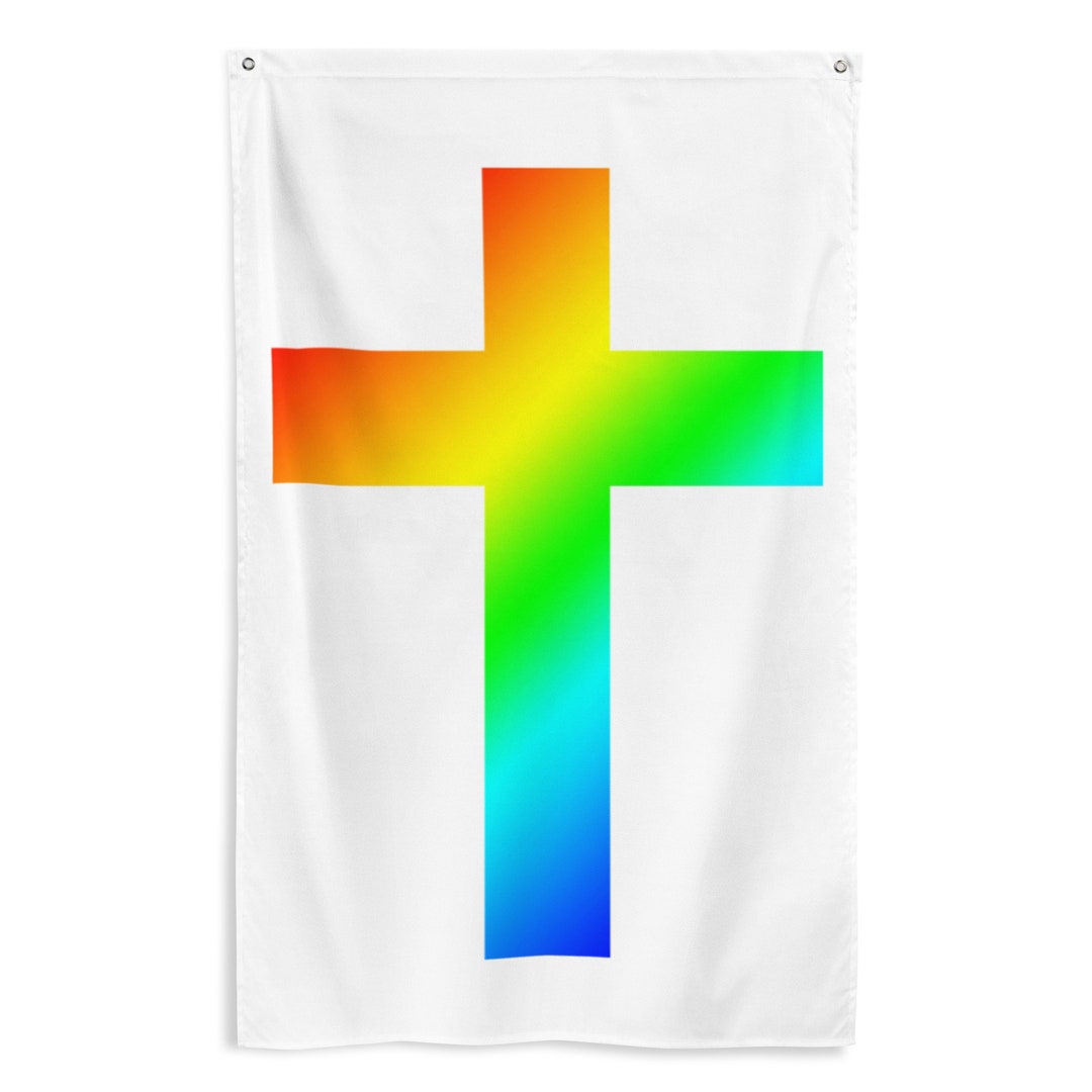 Christian LGBTQ+ Pride Flag Vertical | White - Etsy