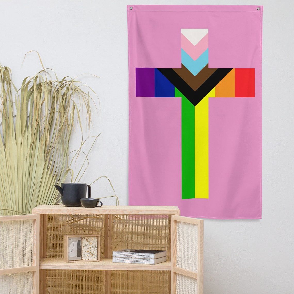 Christian LGBTQ Pride Flag Vertical Progressive Modern Cross Lavender ...