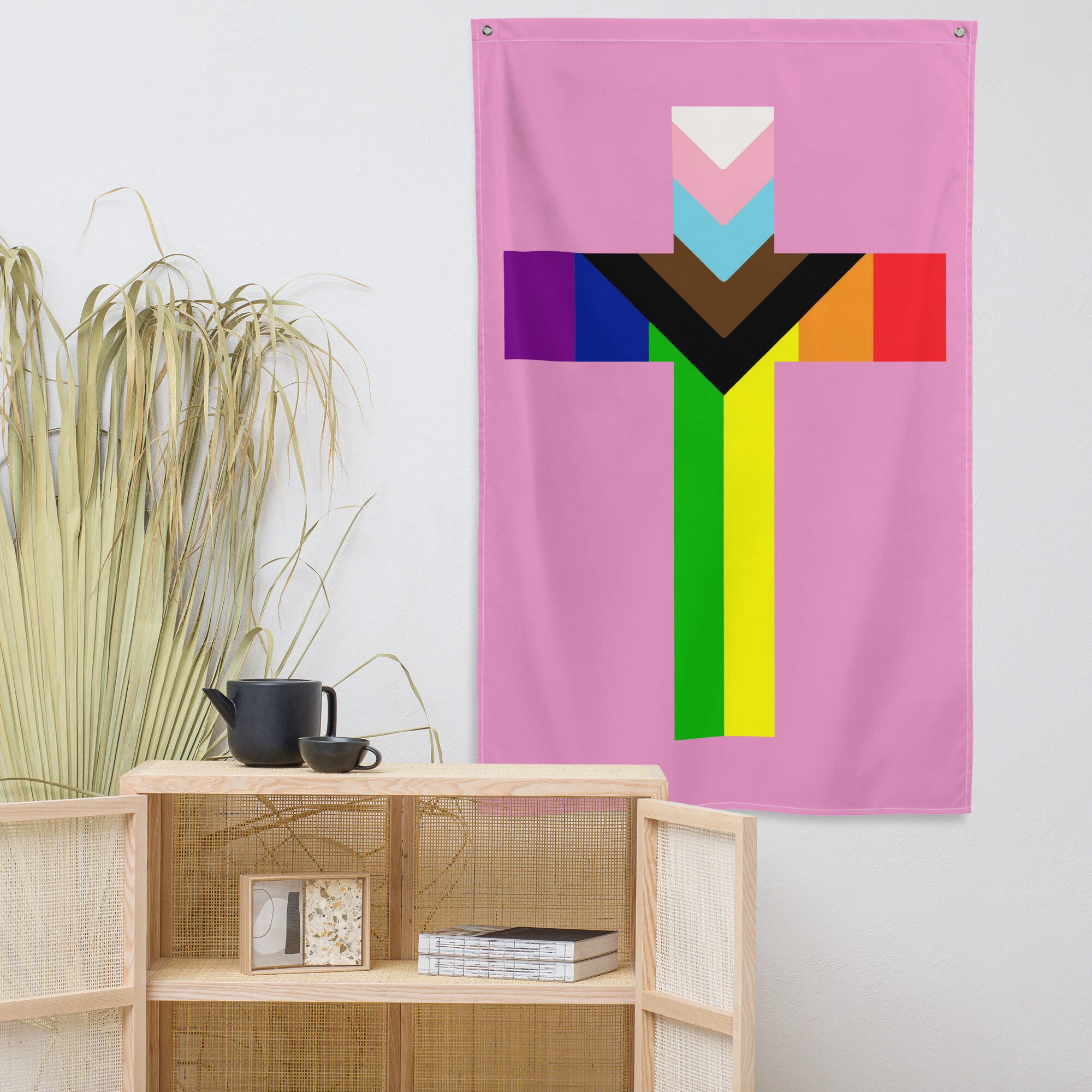 Christian LGBTQ+ Pride Flag Vertical | Progressive Modern Cross ...