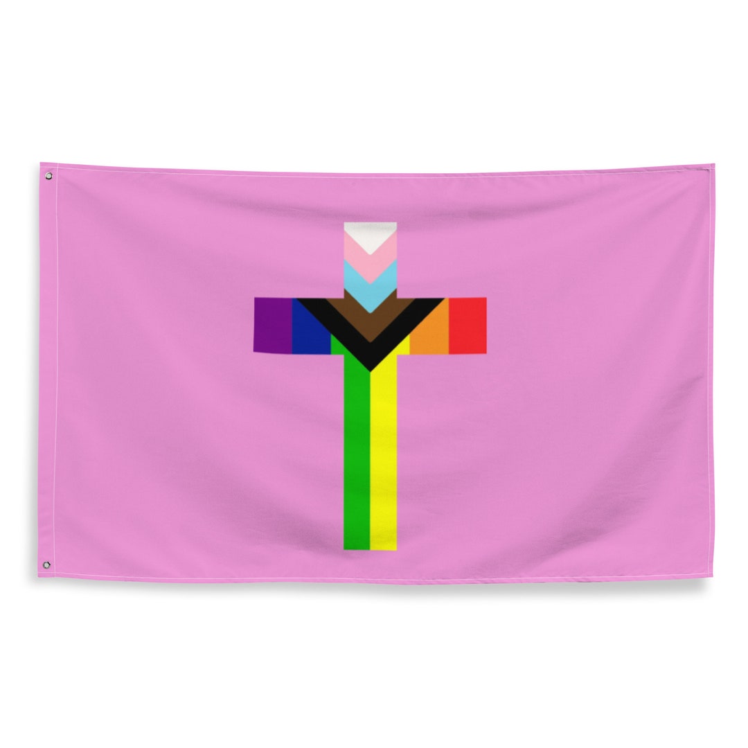 Christian LGBTQ+ Pride Flag Horizontal | Progressive Modern Cross ...