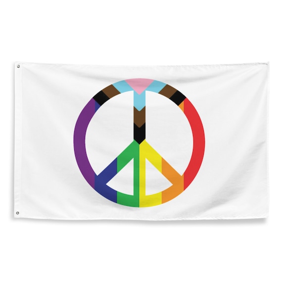 Peace Sign Pride Flag LGBTQIA Modern Progressive | Etsy