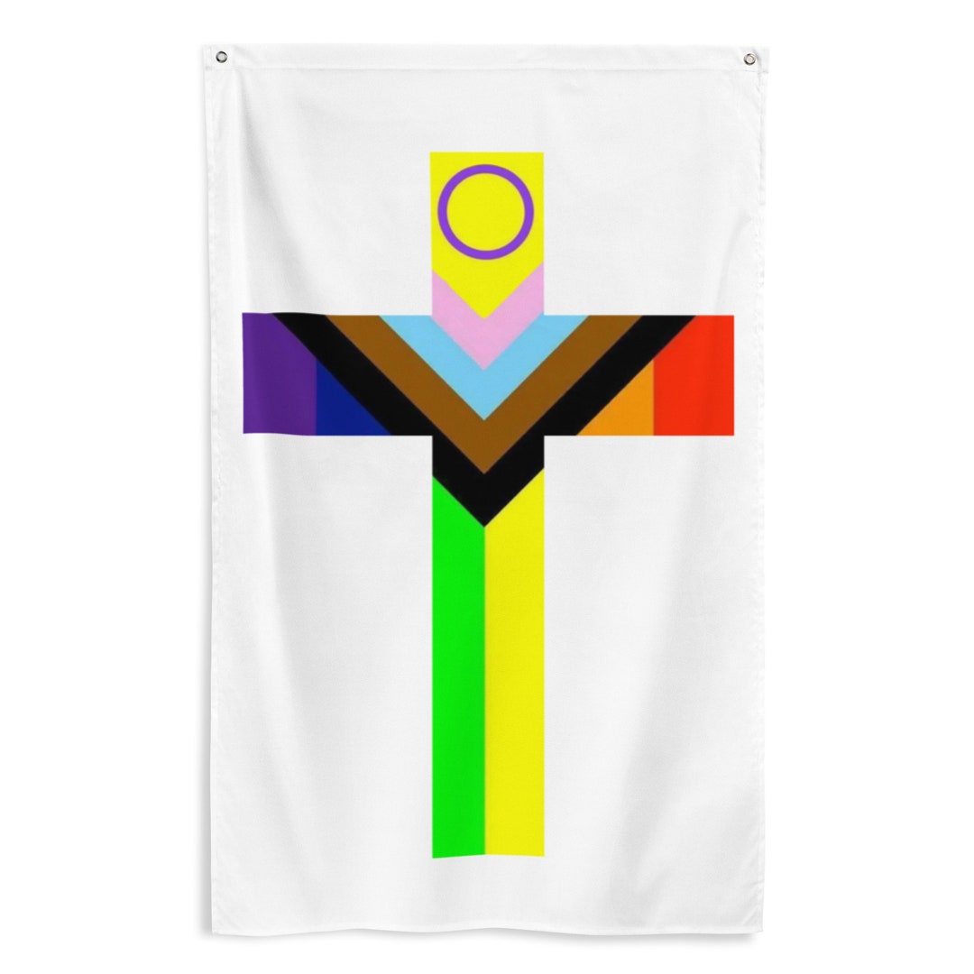 Christian LGBTQIA+ Pride Flag Vertical | Intersex Progressive Modern ...